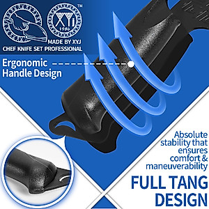 XYJ Japanese Chef Knife Set Professional,Slice Cooking Knife,Camping Kitchen Knives With Cover,Butcher Carving Brisket Knives,Full Tang (Cooking Knife)