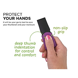 FusionBrands Thumb Scraper Tool, 2 Pack – Save Your Manicure – A Multi-Use Plastic Scraper, Ideal for Removing Price Stickers, Tags, Wax, Grime, Gum and More – Nylon with Non-Slip Grip