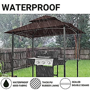 Grill Gazebo Canopy Replacement for L-GZ238PST-11, Grill Canopy for Outdoor Grill Canopy Feplacement Cover, Grill Tent Canopy, BBQ Grill Gazebo Canopy Replacement Cover for Grill Gazebo, BBQ Canopy