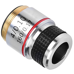 Microscope Lens,4X 185 Biological Microscope Achromatic Objectives Lens 160mm / 6.3inch 5×5×5cm Eliminate Unwanted Reflections