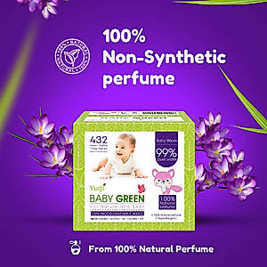Biodegradable Baby Wipes Natural Perfume – Pack (6 Packs of 72) 432 – 99% Pure Water Plastic Free Moist Newborn Diaper Wipes, Wet Wipe for Babies & Adults Sensitive Skin