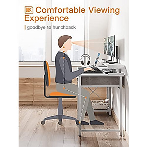 ODK Computer Desk with Drawers, 40 Inch Office Desk with Storage & Shelves, Work Writing Desk with Monitor Stand Shelf, White Home Office Desks for Small Spaces