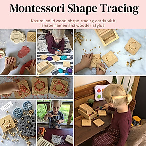 Bambeani Shape Tracing Toys for Toddlers | Montessori Toys & Waldorf Toys | Wood Toys for Toddlers | Toddler Learning Toys | Early Learning Toys for Toddlers