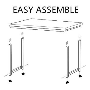 CROSSDESIGN Computer Desk Wood Office Table, Modern PC Laptop Notebook Study Writing Table for Home Office Workstation (47.2'' Oak Color)