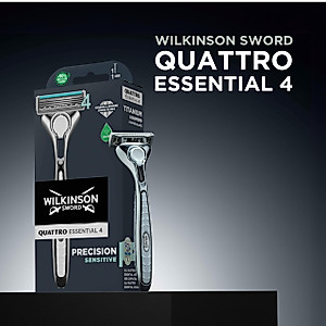 Wilkinson Sword Quattro Titanium Sensitive Razor Blades - Pack of 8 Blades