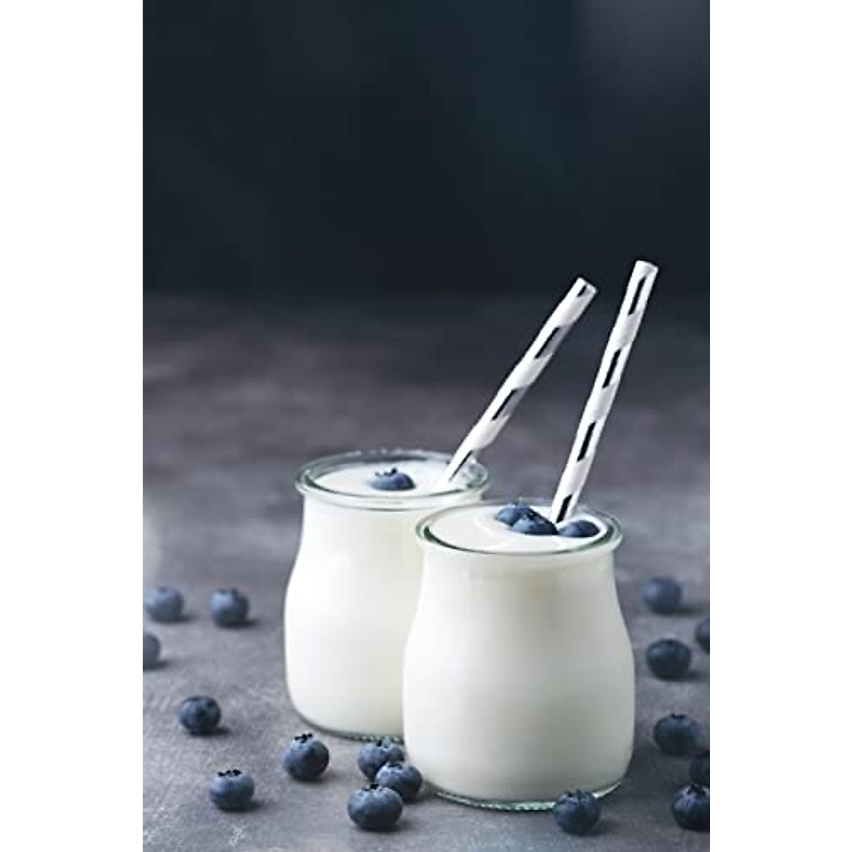 Kingseal FSC Certified Paper Cocktail Straws, Unwrapped, 6mm x 5.75 Inches, Silver Stripe, Biodegradable, Earth Friendly, Bulk Pack - 1 Box of 500 Straws