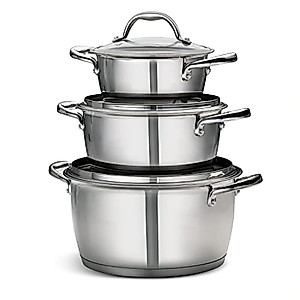Tramontina 6 Pc Stainless Steel Stackable Cookware Set, 80154/547DS