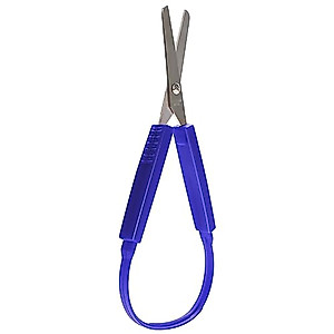 defutay Loop Scissors Colorful Looped Scissor Mini Training Loop Scissors for Children, Special Needs and Elderly, Easy-Open Squeeze Handles, Adaptive Design (Blue)
