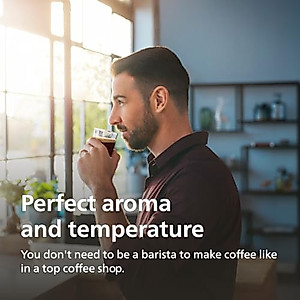 PHILIPS 3300 Series Fully Automatic Espresso Machine - 5 Hot & Iced drinks, 40% Quieter SilentBrew, Ceramic Grinder, Aquaclean Filter, Black Chrome (EP3326/90)