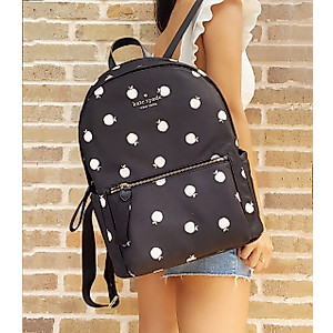 Kate Spade Chelsea Little Better Nylon Large Backpack Black Multi Apple