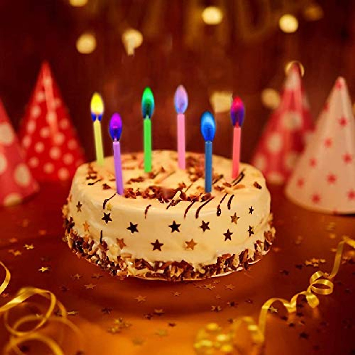 Birthday Cake Candles Happy Birthday Candles Fun Colorful Candles Holders Included