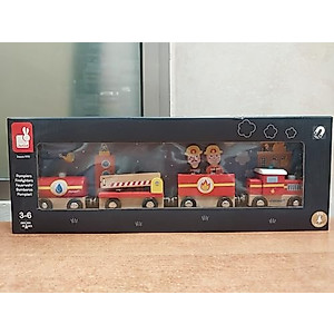 Janod Story Box - Firefighter Train - 6 Piece Set - Ages 3+ J08590