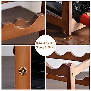 Wine Rack, 16 Bottle Wine Bottle Holder, 4 Tiers Wine Racks Countertop, Wine Rack Cabinet for Pantry, Kitchen, Cabinet, Cellar, Bar