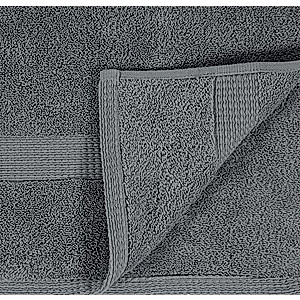 LANE LINEN Cotton Bath Towels for Bathroom Set-18 PC Bathroom Towels Set-4 Bath Towels, 6 Hand Towels for Bathroom, 8 Wash Cloths for Your Body, Soft Turkish Towel Sets for Bathroom - Space Grey