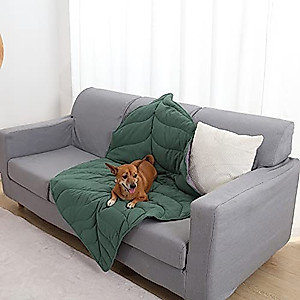 Leaf Shaped Cotton Dog Blankets for Small Medium Large Dogs, 56.3''x42.1'' Pet Mat for Dog Bed, Machine Washable Christmas Puppy Blanket for Couch Protection, Soft Throw Pad for Car