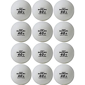 Sunflex Hobby Table Tennis Balls Pack of 12 Ping Pong Balls - Plastic 40+ Table Tennis Recreational Training Balls - Available in Two Colors - White and Orange