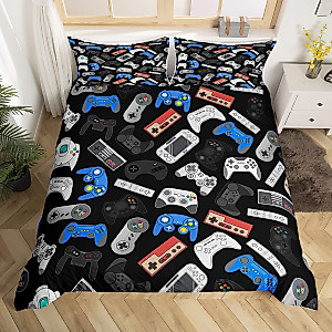 Erosebridal Teens Gamepad Duvet Cover Modern Gamer Comforter Cover Twin Size for Kids Boys Children Video Game Bedding Set Player Gaming Joystick Bedspread Cover Breathable Decorative Room(NO FILLING)