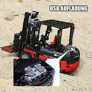 Mould King 13106 Forklift Truck Building Block Kit, MOC Remote Control Heavy-Duty Shelf Lifted Truck Model Toy, Gift Toys for Kids Age 8+/ Adult (1,719 Pieces)