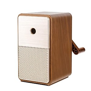 Hand Crank Wooden Pencil Sharpener, Pencil Sharpener Manual, Long Point Pencil Sharpener, 5 Adjustable Pencil Nibs, Helical Steel Blade - for School/Home/Office