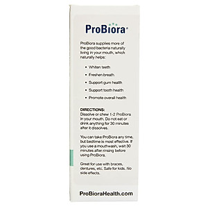 ProBiora Professional Strength Oral Probiotics for Teeth and Gums | Dental Probiotic for Oral Health | Bad Breath Treatment for Adults | Tooth Whitening | ProBiora3 Probiotic Blend | 90 Mint Tablets