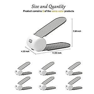 MinYiKou Unique Shoe Slots Organizer，Adjustable Shoe Stacker Space Saver，Easy Shoe Organizer，Double Deck Shoe Rack Holder Space-Saving Storage Units for Shoe cabinet Organization (Gray)