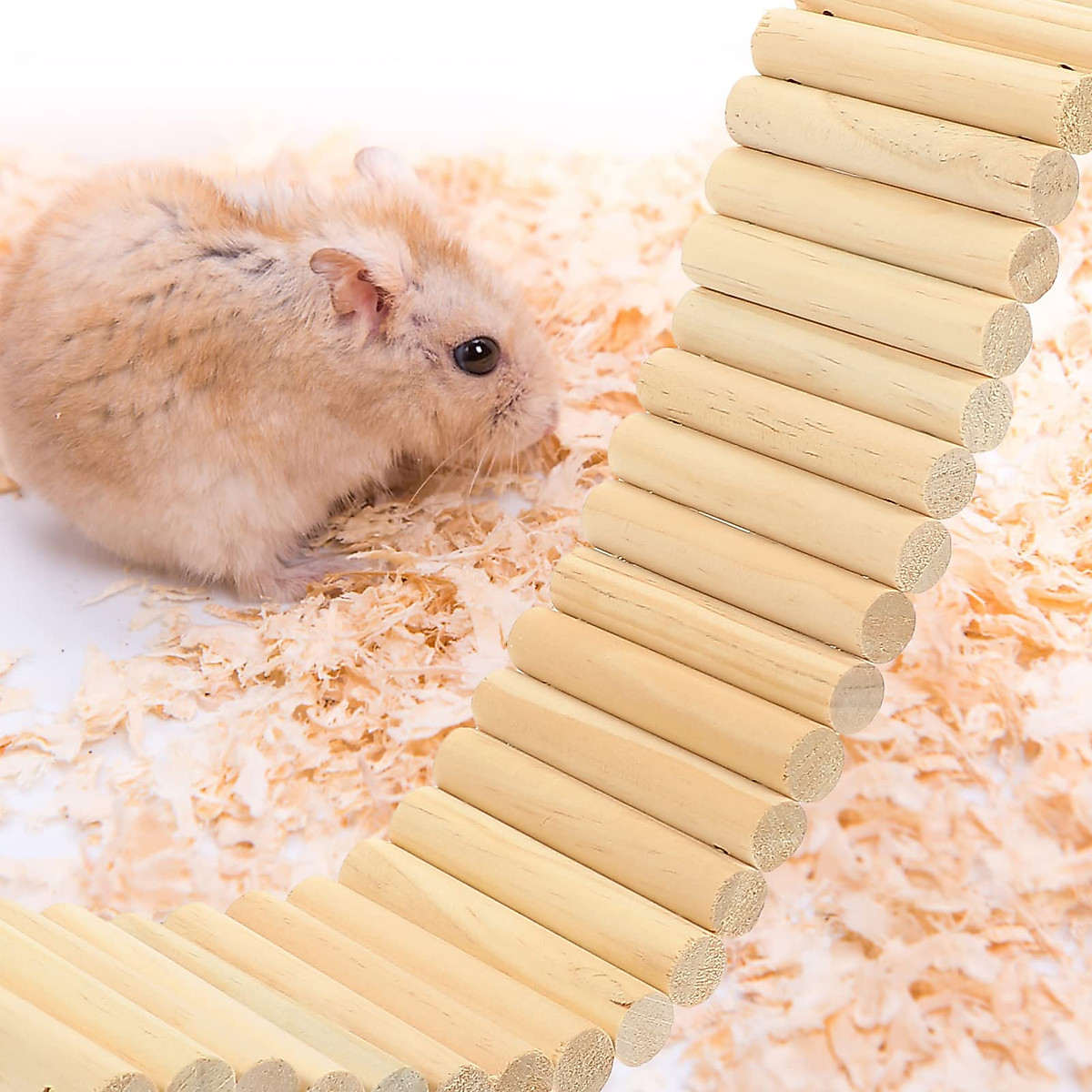 Ladder Fence Hedgehog Separating Fence Hamster Cage Ornament Hamster Ladder Hamster Toys Multipurpose Wooden Fence Hamster Plaything Small Pet Climbing Toy Hamster Wooden Ladder
