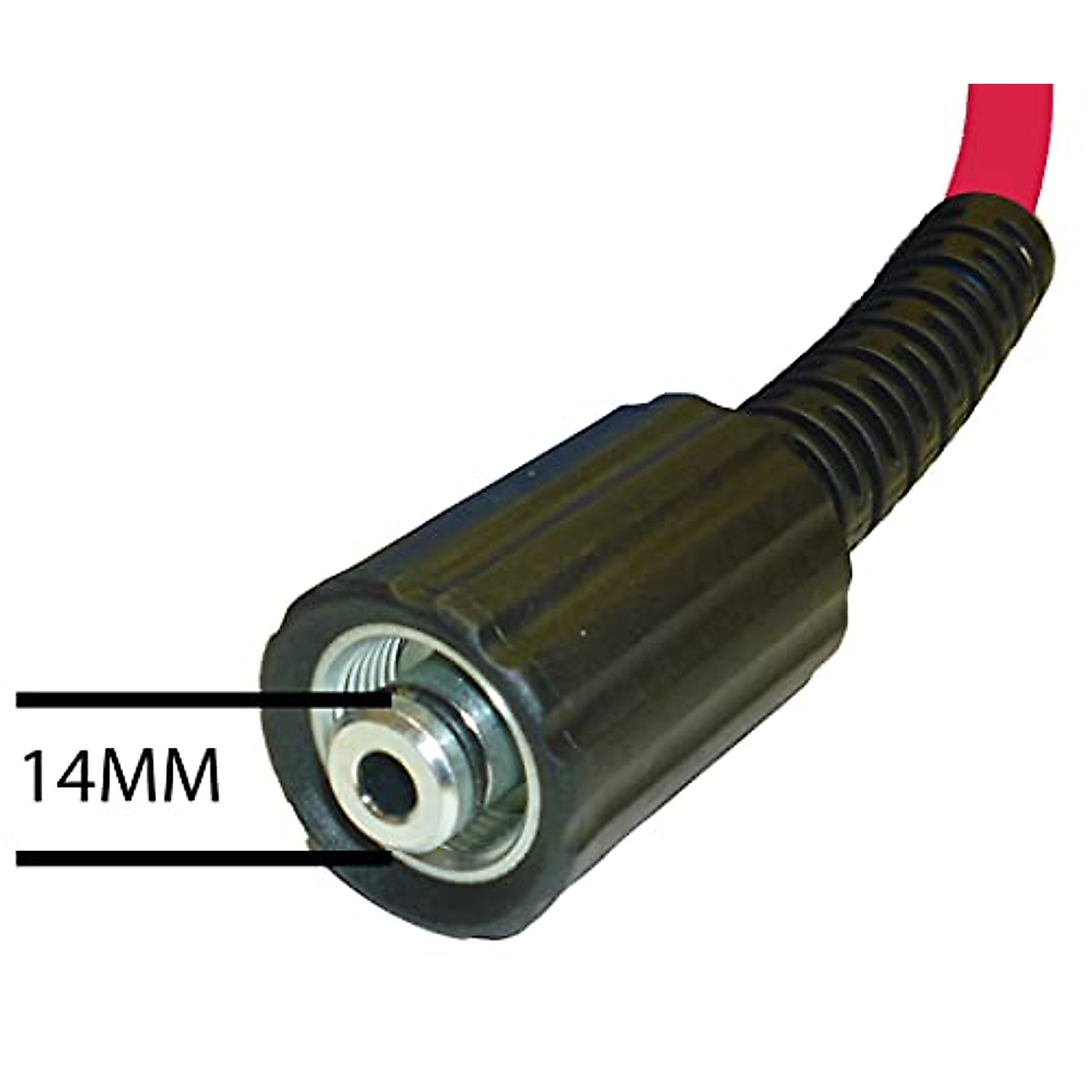 Red UBERFLEX Kink Resistant Pressure Washer Hose 1/4" x 30' 3,700 PSI with (2) 22MM