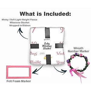 Farnodbaby Personalized Baby Milestone Blanket Moon and Stars Girls, Customized Milestone Blanket, Monthly Milestone Blanket, Baby Photo Prop Blanket, Baby Growth Age Chart, Baby Shower Keepsake Gift