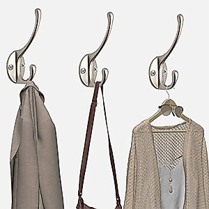 nanaxagly 4 Pack Retro Silver Coat Hooks, with 8 Screws and 8 Plastic Expansion Anchors, for Hanging Coats, Bag, Backpack, Robe, Towel, Hat, Jacket etc.