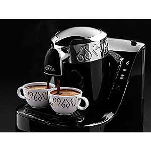 ARZUM Okka Automatic Turkish Coffee Machine, Maker, USA 120V, UL, Black and Silver