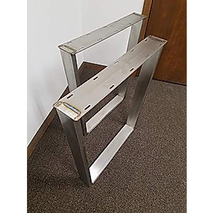 Brushed Stainless Table Legs, Rectangular Tapered Style - Any Size