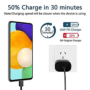 USB C Charger, 25W Samsung Super Fast Charger with Type C Charger Cable 6ft Type C Charger Fast Charging for Samsung Galaxy S23 Ultra/S23/S23+/S22/S22 Ultra/S22+/S21 Ultra/S20 Ultra/Note 20