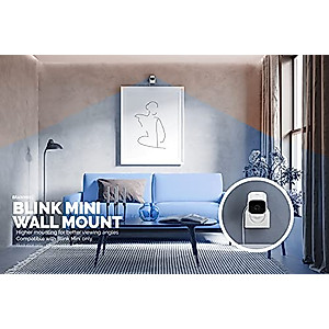 BRAINWAVZ Adhesive Wall Mount for Blink Mini Camera, 2 Pack, No Hassle Holder, Strong 3M VHB Tape, No Screws, No Mess Install, Bracket Stand (White)