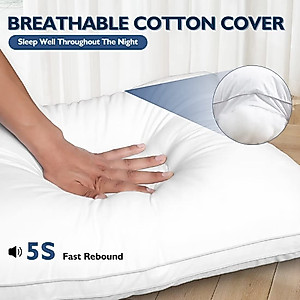 JICUSE Bed Pillows King Size Set of 2, Hotel Quality King Pillows 2 Pack for Sleeping with Soft Down Alternative Filling, Gusseted Bedding Pillow for Back, Stomach or Side Sleepers, 20" x 36"