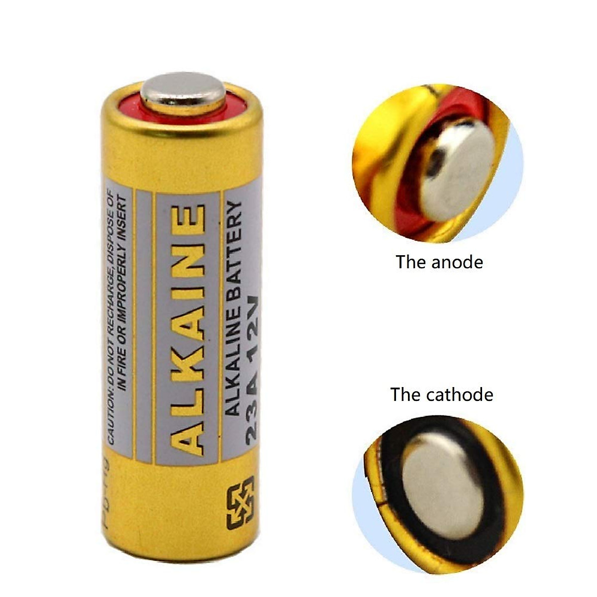 Cotchear A23 12V Alkaline Battery 23A 12 Volt A23 E23A MN21 Replacement Batteries 0% Hg (5Pcs)