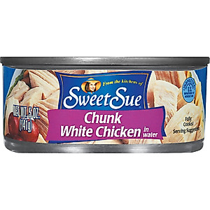 Sweet Sue Chunk White Chicken in Water, 5 oz Can (Pack of 24) - 11g Protein per Serving - Gluten Free, Keto Friendly - Great for Snack, Lunch or Dinner Recipes