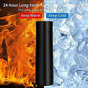 Medical Grade Stainless Steel Sports Water Bottle with LED Temperature Display,Double Wall Vacuum Insulated Water Bottle, Stay Hot for 24 Hrs,Cold for 24 Hrs,Thermo Travel Modern Mug