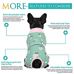 KOESON Dog Recovery Suit After Surgery, Soft Dog Spay Recovery Suit Female, Anti Licking Abdominal Dog Surgery Suit Pet Surgical Shirt, Breathable Dog Onesie E-Collar & Cone Alternative Strawberry M