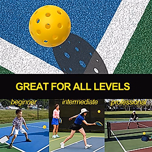 AMYPUK Pickleballs, Outdoor Pickleball Balls, 40 Holes Outdoor USAPA Approved Pickleballs for Pack of 4/12 (Yellow)