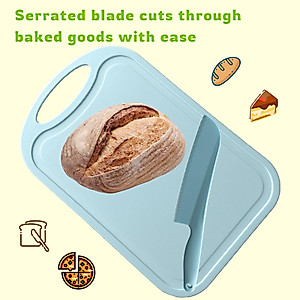 PALAKATE Lettuce Knife, 11 inch Nylon knife, Plastic Lettuce Knife to Prevent Browning, Dishwasher Safe (1, Blue)