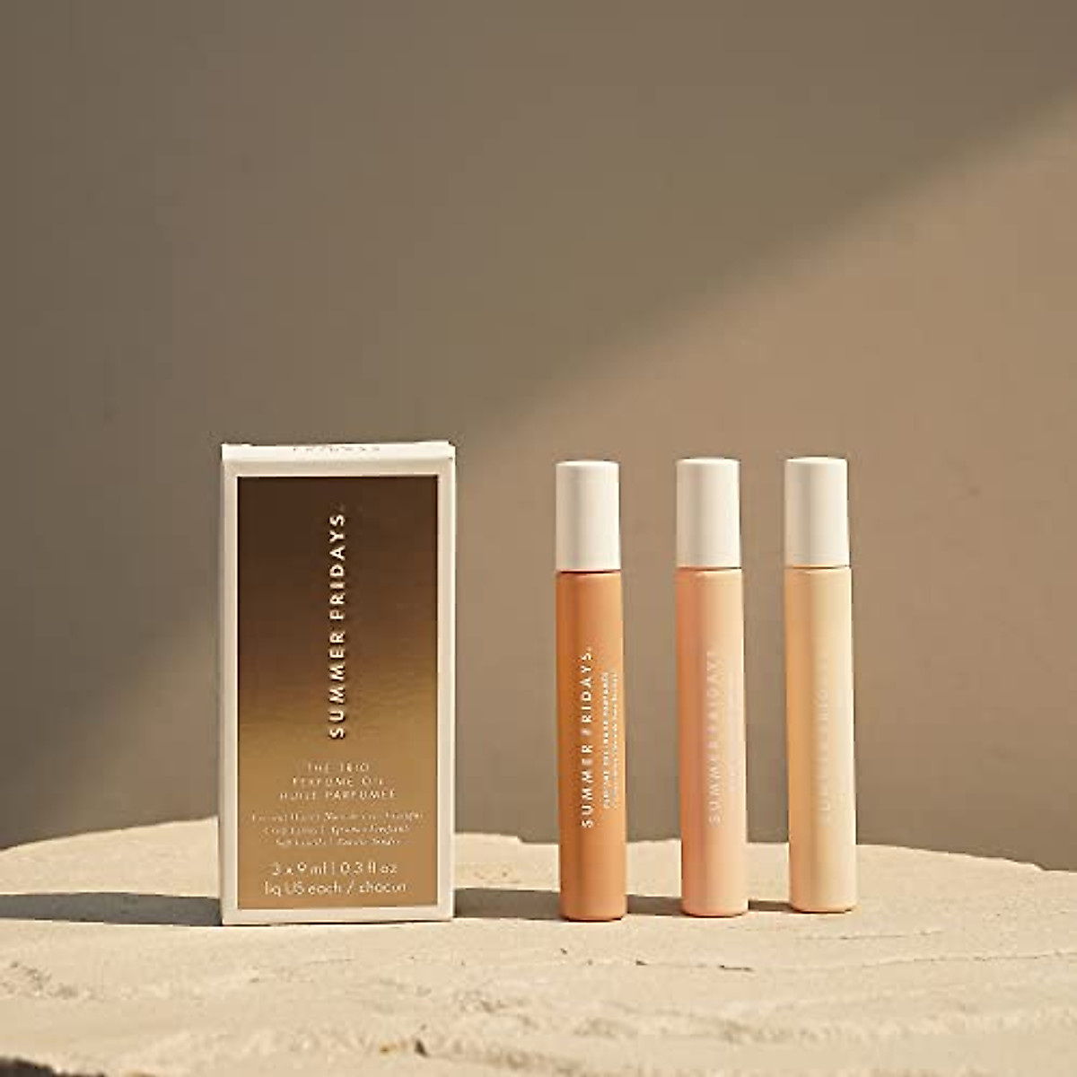 Summer Fridays Fragrance Trio Roll On Perfume Oils for Women and Men - Mood Lifting, Long Lasting - Coconut Wave, Soft Vanilla, Crisp Citrus - 0.3 Fl Oz, 3 Count (Pack of 1)