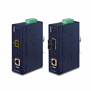 Planet IGTP-805AT IP30 Industrial 10/100/1000Base-T to 1000FX (SFP) Media Converter With 802.3at POE+ (-40 to 75C)