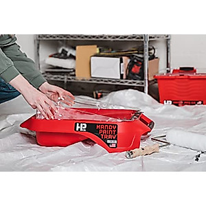 Handy Paint Tray, Deep-Well Design Holds Up to a Gallon of Paint or Stain, Sturdy Handles on Both Ends, Integrated Magnetic Brush Holder