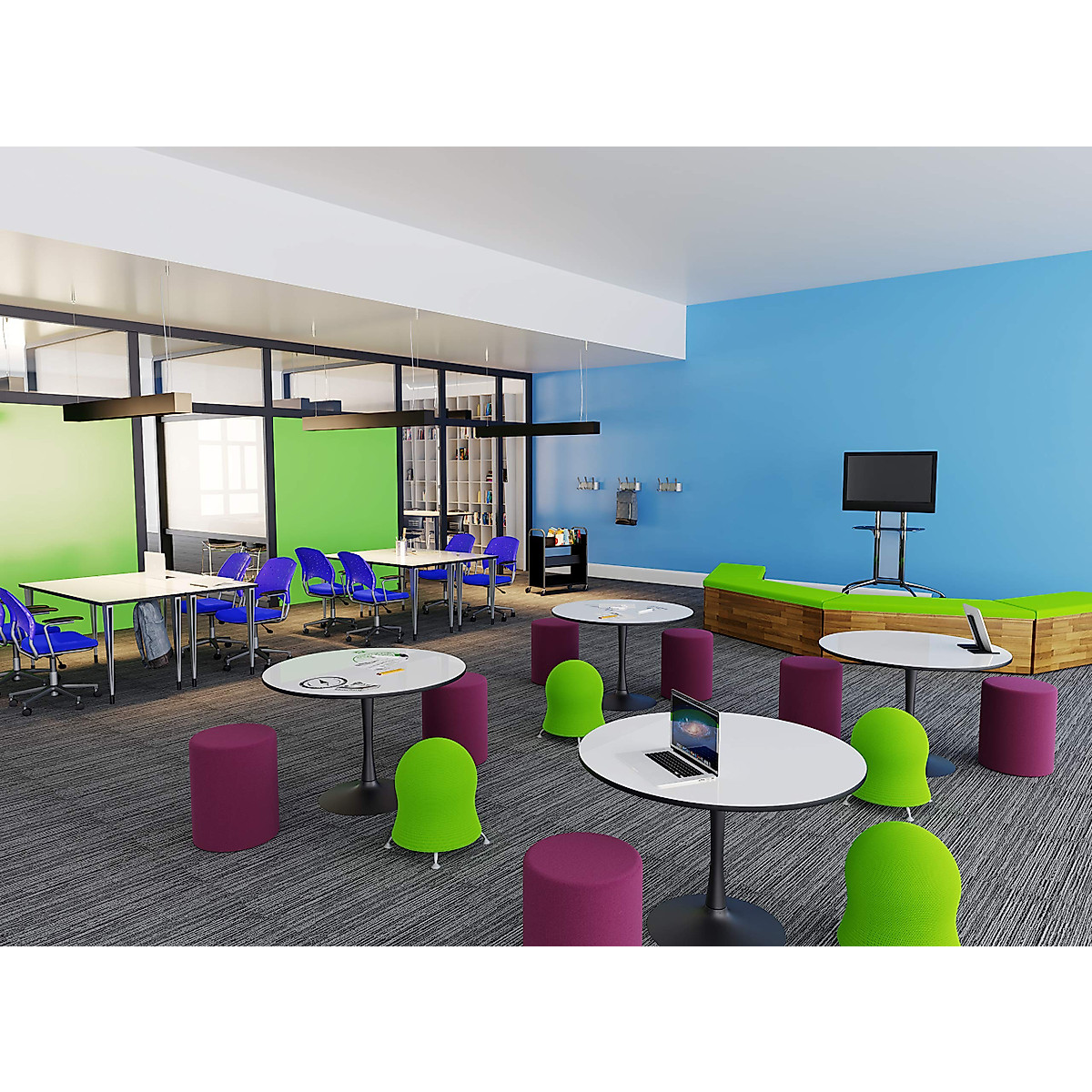 Safco Products 4750GS Zenergy Ball Chair, Grass, Low Profile, Active Seating