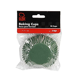 Chef Craft Classic Cupcake Liners, 50 Count, Dark Green