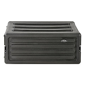 SKB Cases 4U rSeries Standard Roto Molded LLDPE Rack with Flush Carry Handles and Non-Slip Rubber Feet, Includes Rack Mount Screws