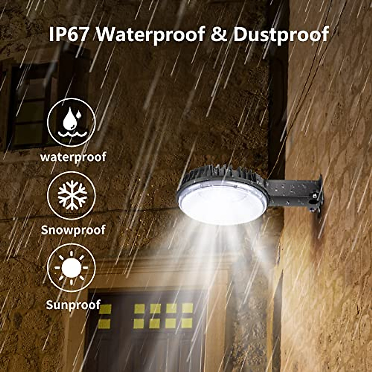 Vicalo 150W Outdoor Led Barn Light, Dusk to Dawn Photocell Led Garage Light 19,000LM 6500K Daylight White,IP67 Waterproof Area Light, Security Light/Flood Light/Yard Light/LED Parking Lot Light
