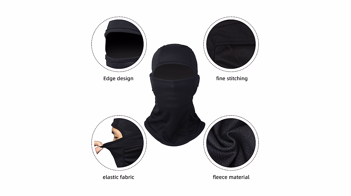 Black Youth Ski Mask for Kids - Warm, Durable & Versatile