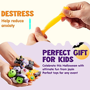 JOYIN 48 Pcs Halloween Mochi squishy toys Bulk, Halloween Toys for Halloween Party Favors Decoration, Trick or Treats Sensory Stress Relief Toy, Classroom Prizes Goodie Bag Filler Kids Gift