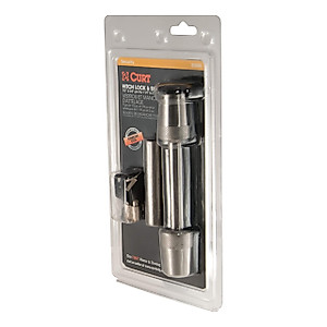 CURT 23580 Stainless Steel Trailer Hitch Lock, 1/2-Inch Pin Diameter, 5/8-Inch Adapter, Fits 1-1/4 or 2-Inch Receiver